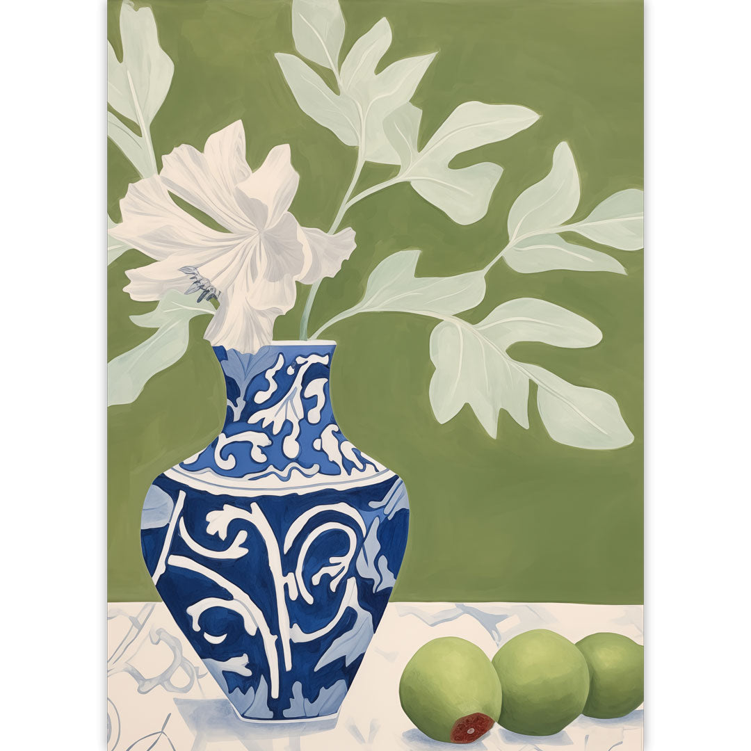 Blue Green Still Life Poster