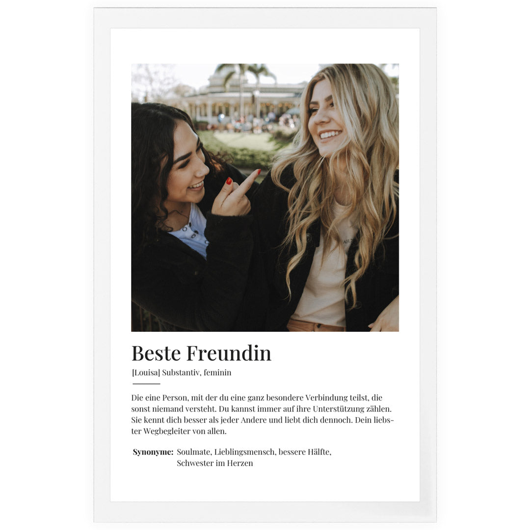Personalisierter Acrylglas-Print 'Definition Beste Freundin' – MY FAM ...