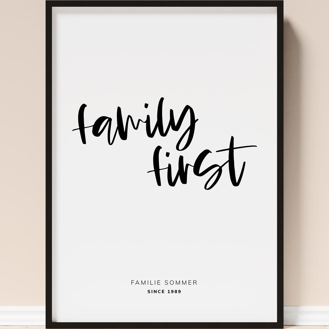 Personalisiertes Family First Poster | MY FAM POSTER