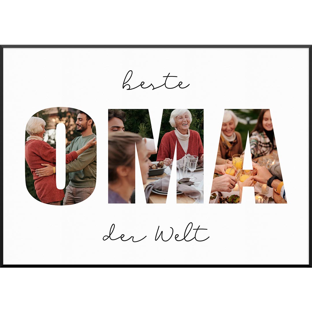 Fotocollage Beste Oma | MY FAM POSTER – MY FAM POSTER - Personalisierte ...