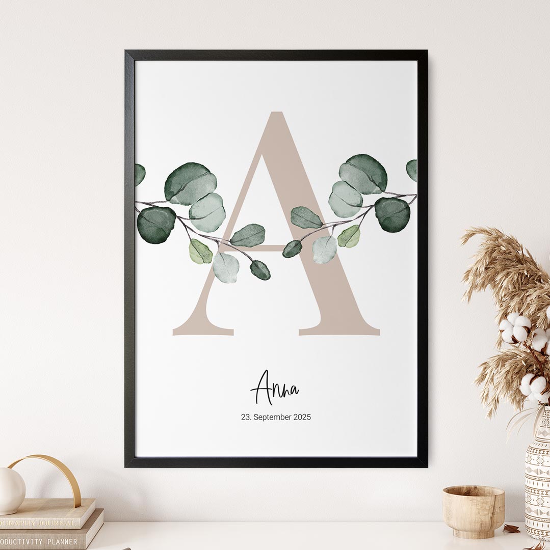 Personalisierbares Single Letter Poster | MY FAM POSTER